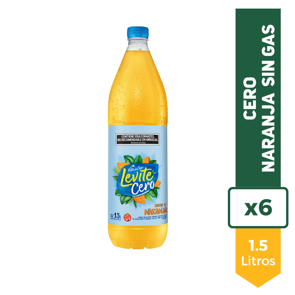 Agua Saborizada Levite Cero Naranja Sin Gas 1.5L x6 – La Barra