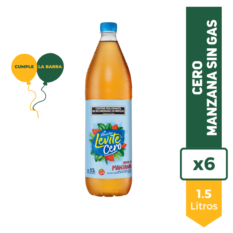 Agua Saborizada Levite Cero Manzana Sin Gas 1.5L x6 – La Barra