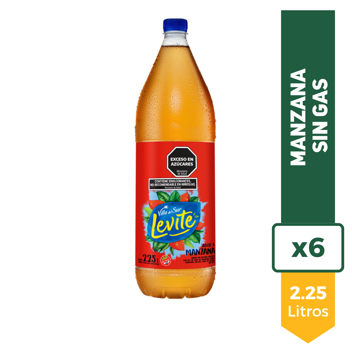 Agua Saborizada Levite Manzana Sin Gas 2.25L x6 – La Barra