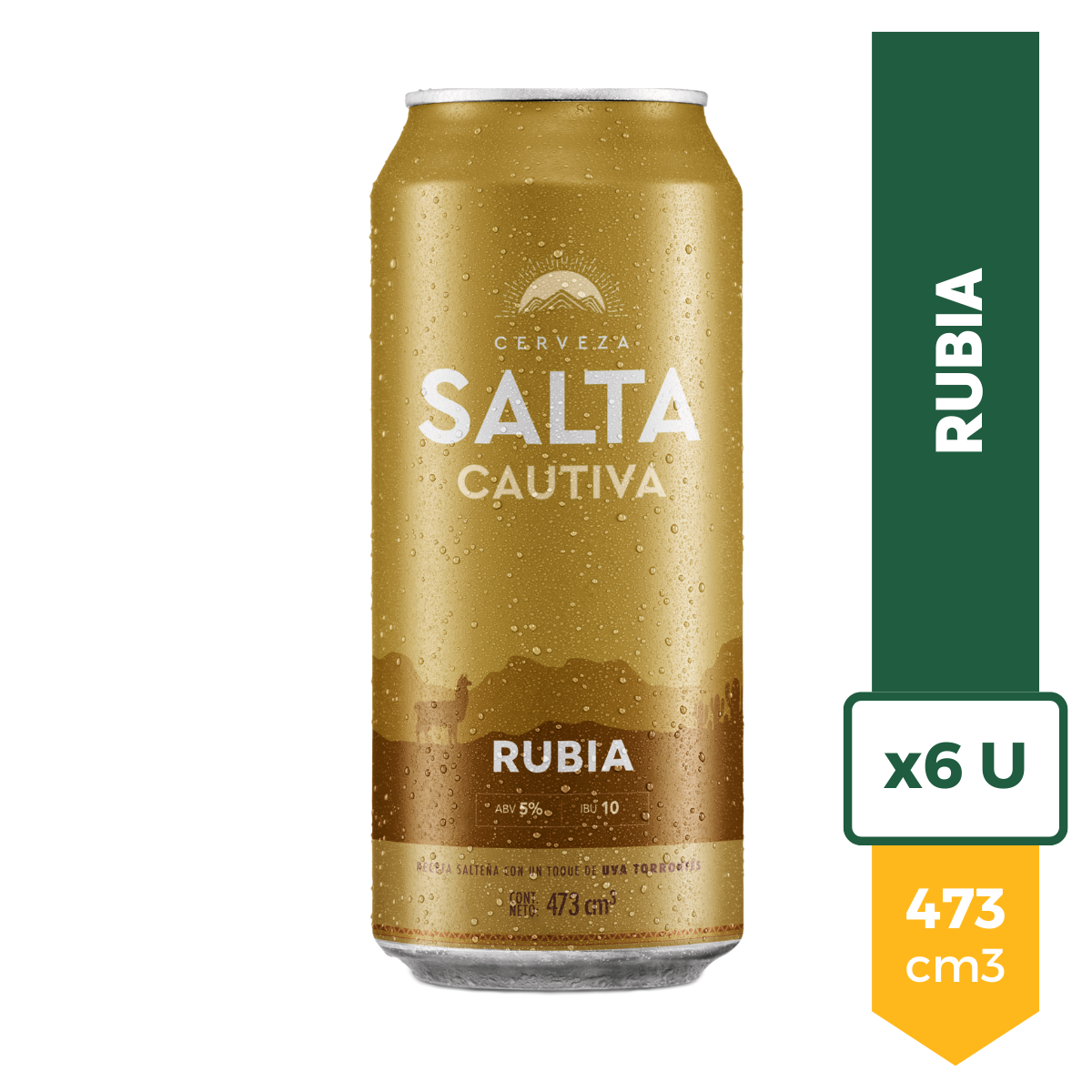 Pack X6 Cerveza Salta Cautiva Rubia Lata 473ml – La Barra