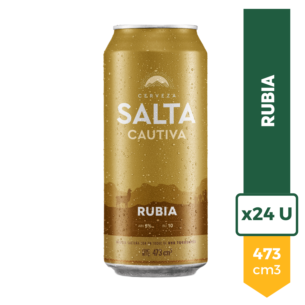 Pack X24 Cerveza Salta Cautiva Rubia Lata 473ml – La Barra