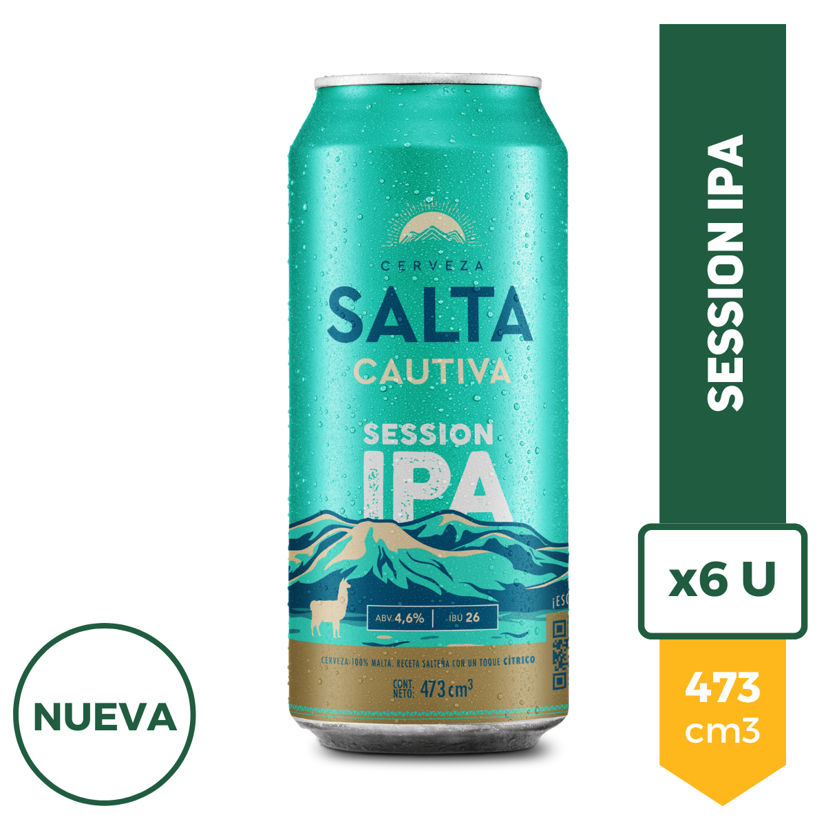 Pack X6 Cerveza Salta Cautiva Session IPA Lata 473ml – La Barra